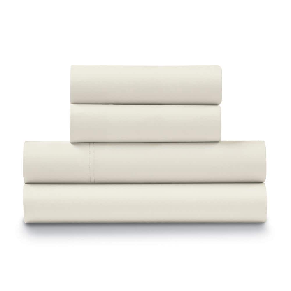 ELLA JAYNE 4-Piece Ivory Sateen Cotton Queen Size 1200 Thread Count ...