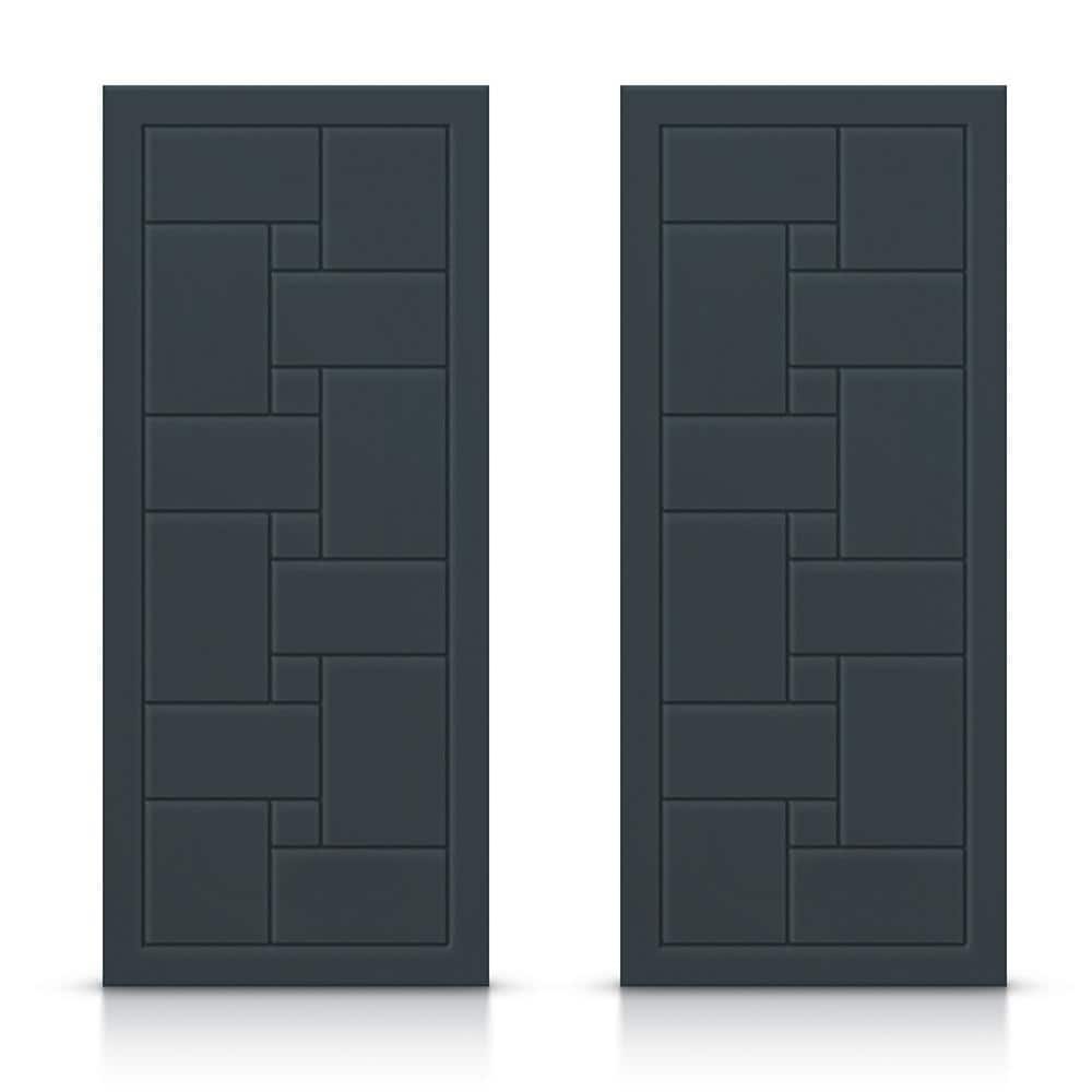 CALHOME 72 in. x 84 in. Hollow Core Charcoal Gray Stained Composite MDF ...