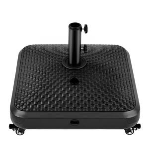Maypex 46 lbs. Round Water Filled Plastic Patio Umbrella Base in Black ...