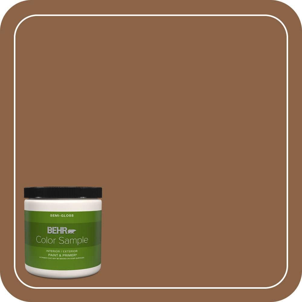 BEHR PREMIUM PLUS 8 oz. #S240-7 Leather Work Semi-Gloss Interior ...