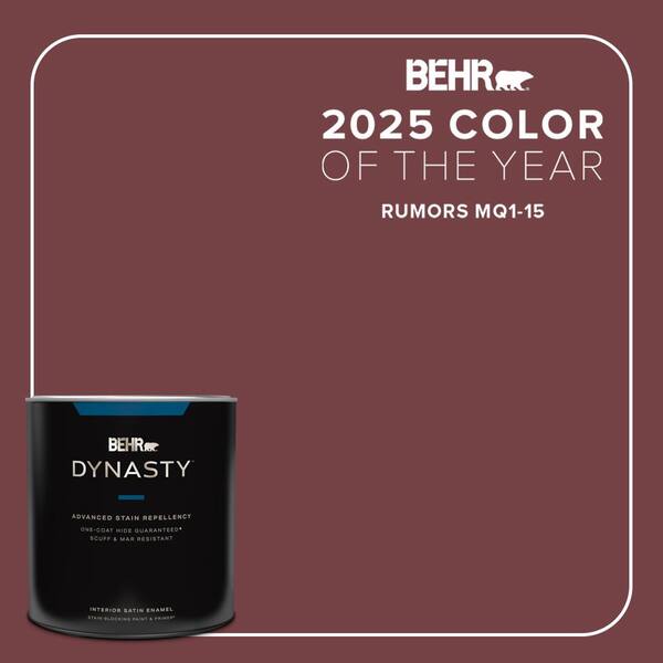 BEHR DYNASTY 1 qt. #MQ1-15 Rumors One-Coat Hide Satin Enamel Interior ...