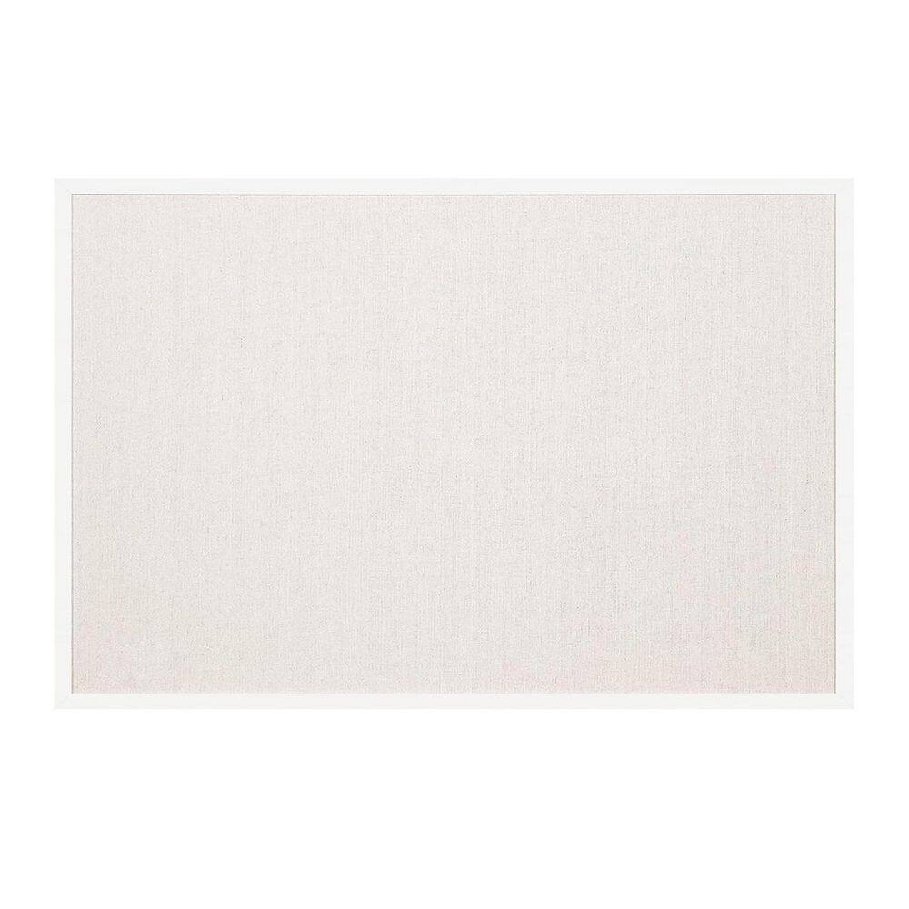 24x36 Inch Linen Cork Bulletin Board White Oak Frame Decorative Vision ...