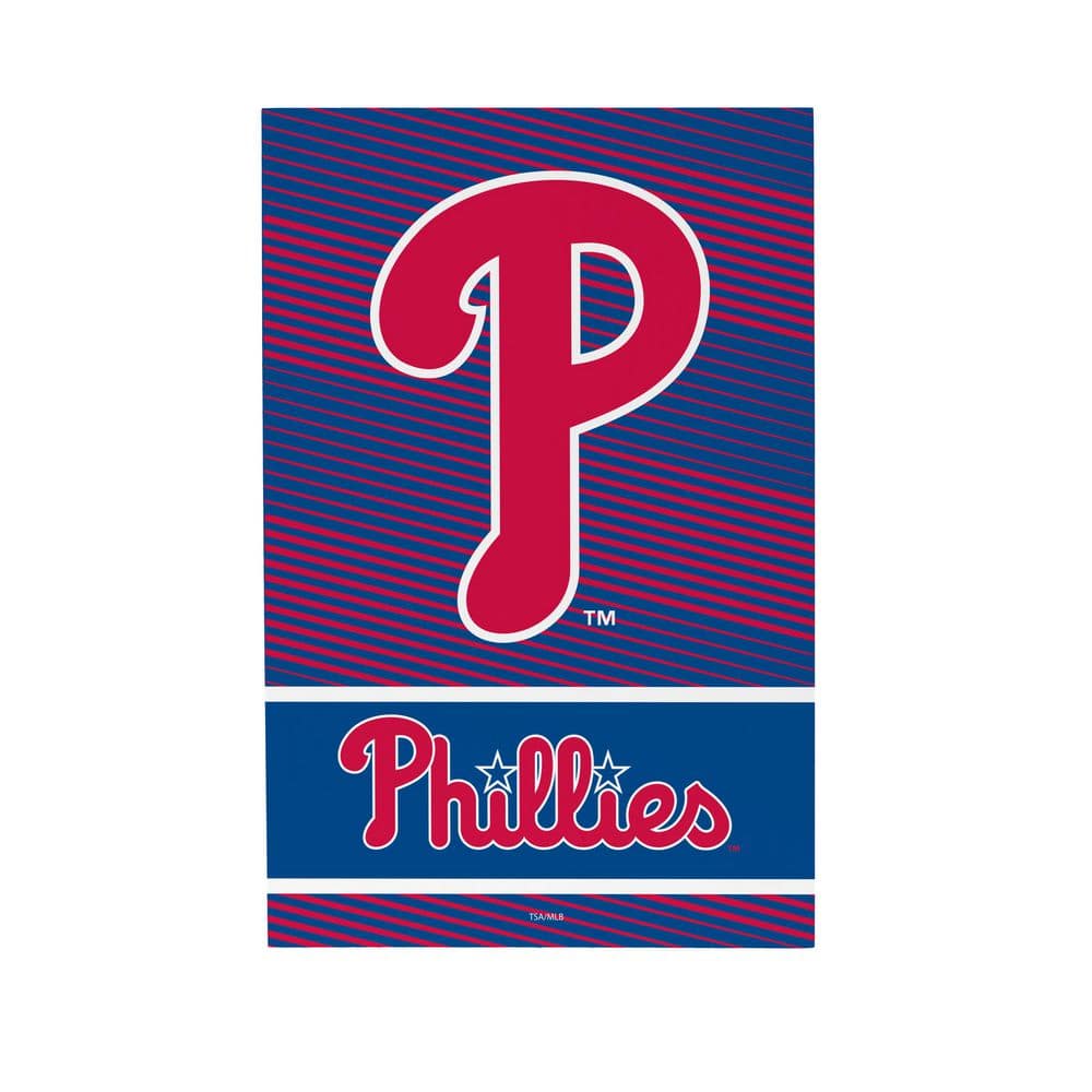 Evergreen Philadelphia Phillies 8 in. x 12 in. Team Color Stripes Wood ...