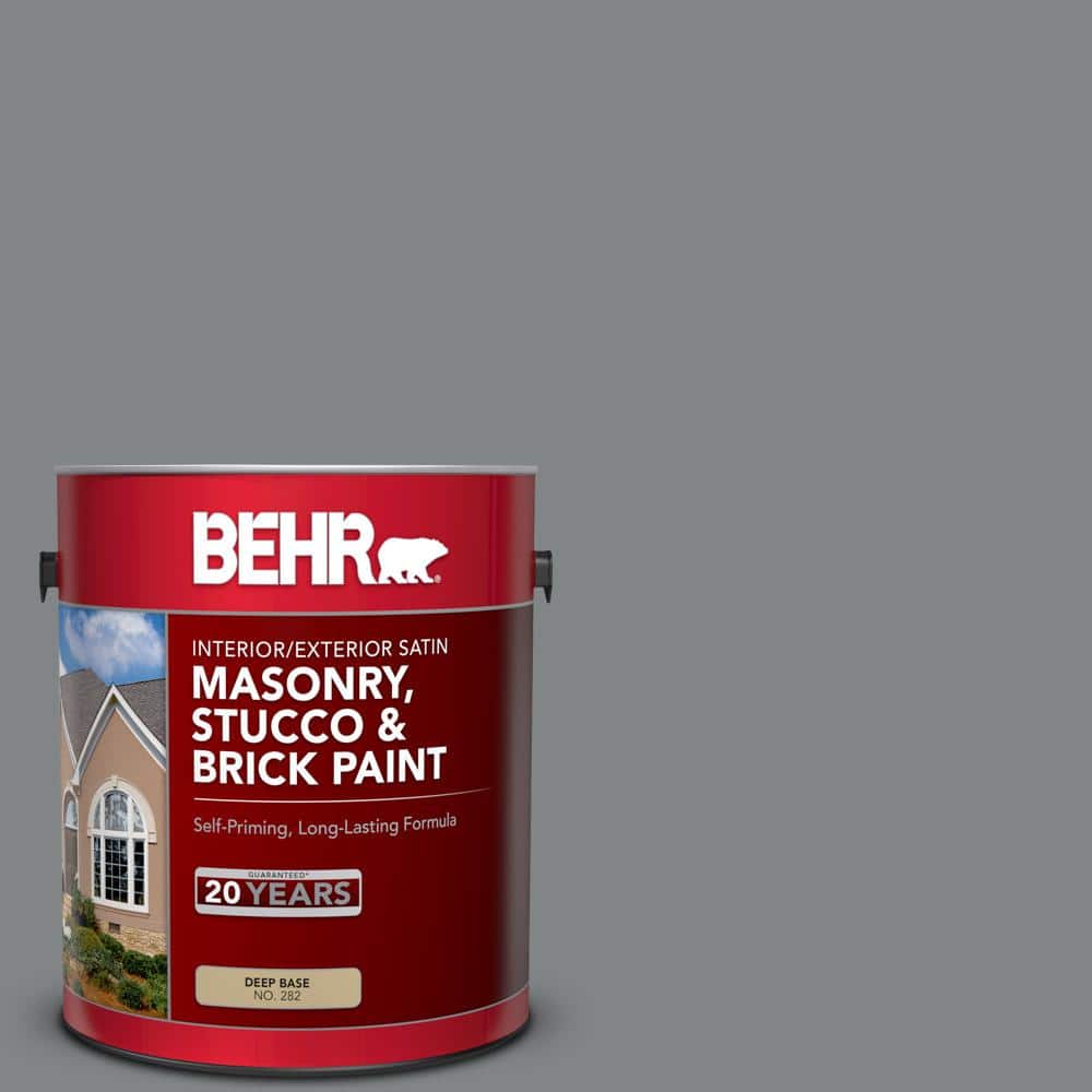 BEHR 1 gal. #PFC-63 Slate Gray Satin Interior/Exterior Masonry, Stucco ...