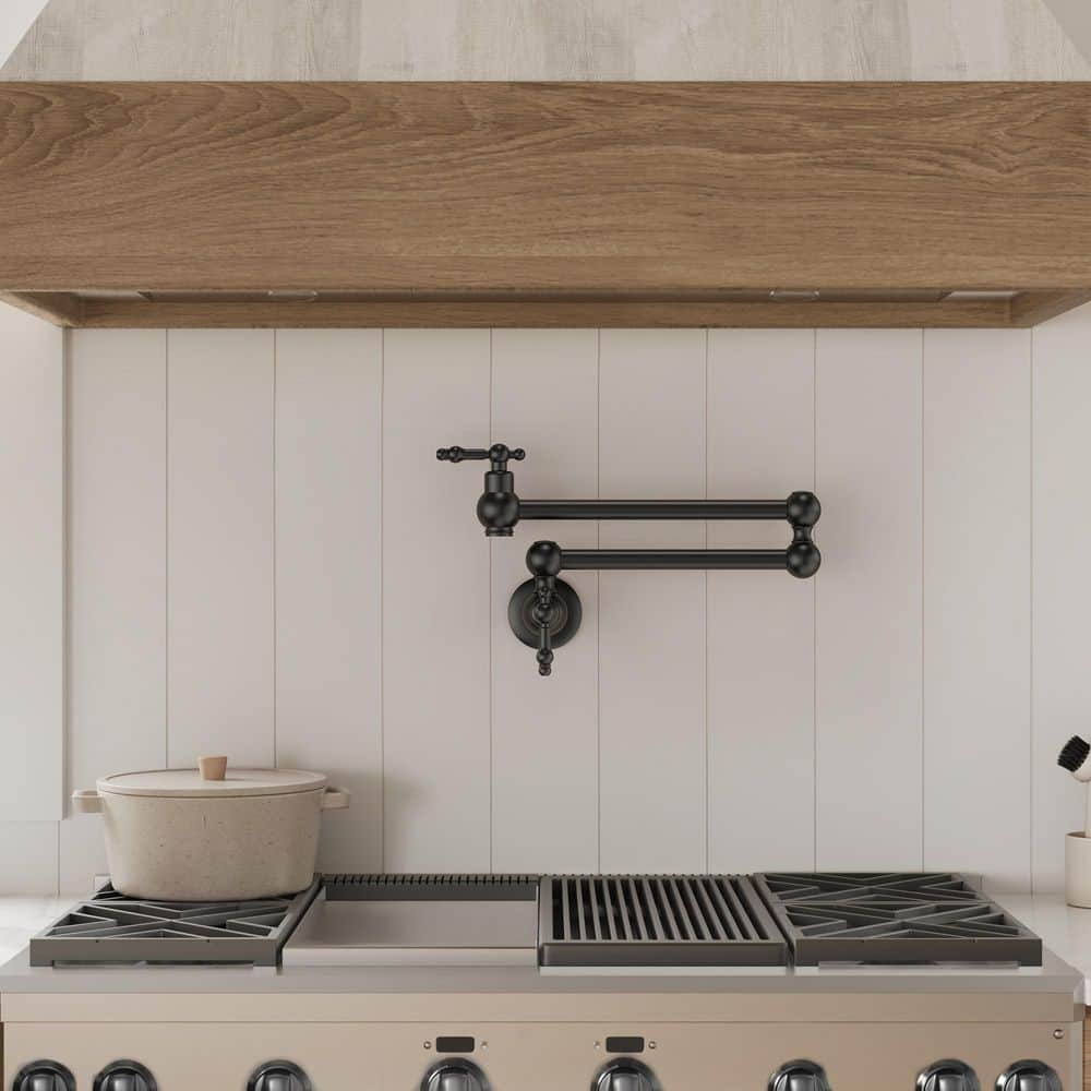 EVERSTEIN 24 in. Extended Reach Wall Mount Pot Filler Kitchen Faucet 2 ...