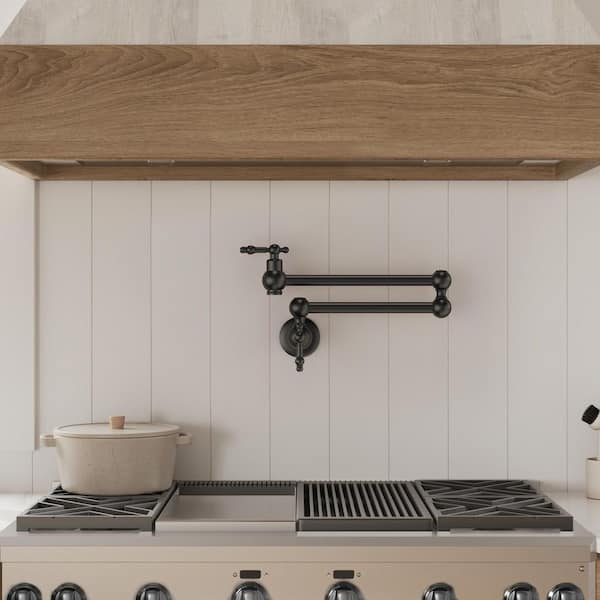 EVERSTEIN 24 in. Extended Reach Wall Mount Pot Filler Kitchen Faucet 2 ...