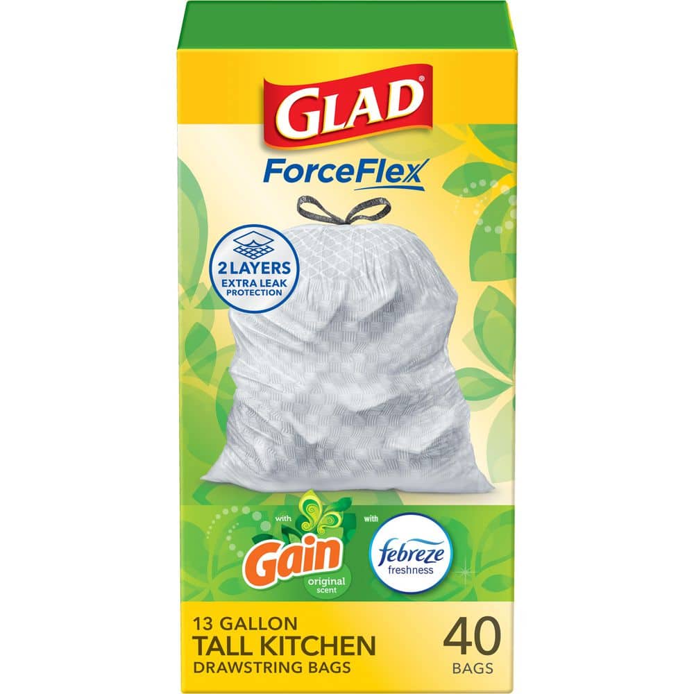 Reviews for Glad 13 Gal. ForceFlex Tall Kitchen Drawstring Gain ...