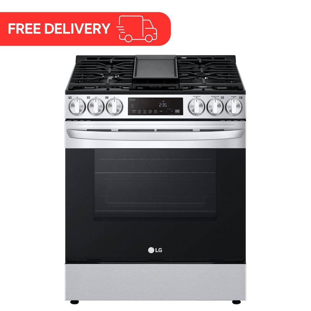 LG 30 in. 5.8 cu. ft. Slide in Smart Gas Range with 5 Burners in ...