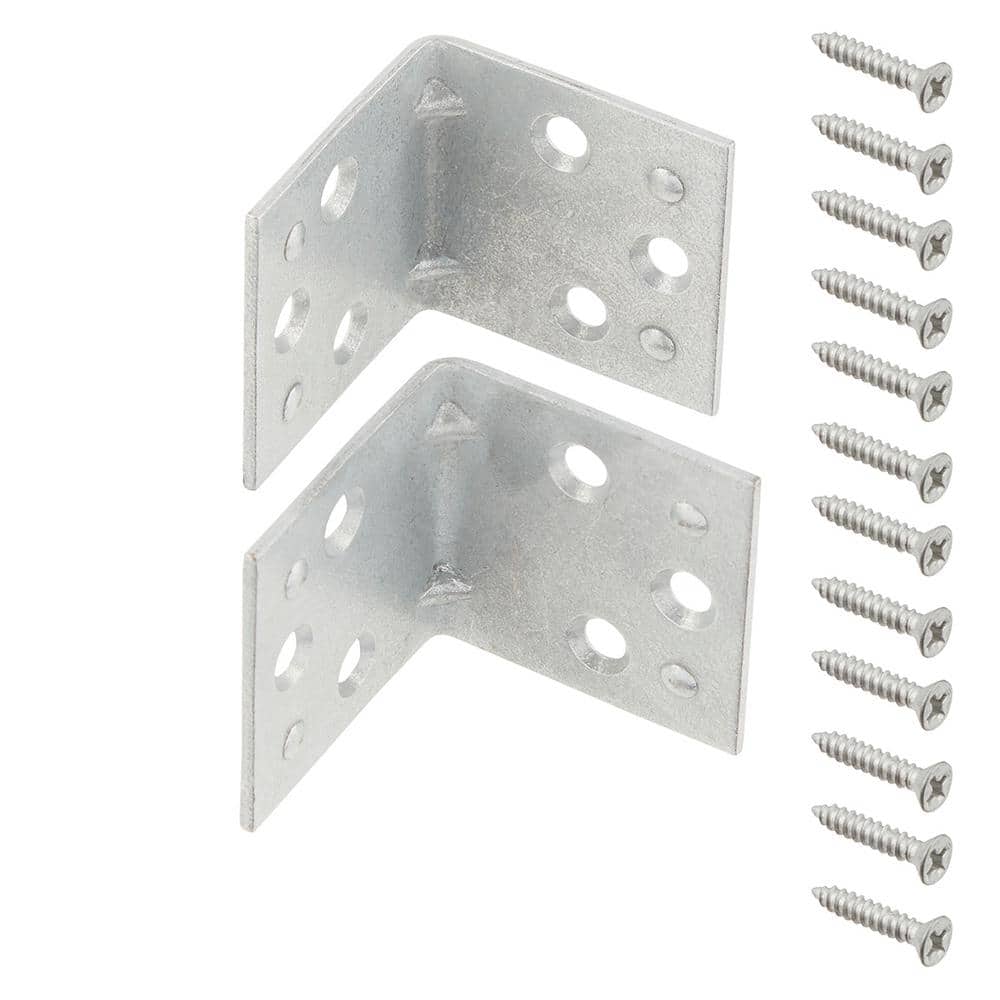 Everbilt 1.5 in. Galvanized Double-Wide Corner Brace (2-Pack) 33576 ...