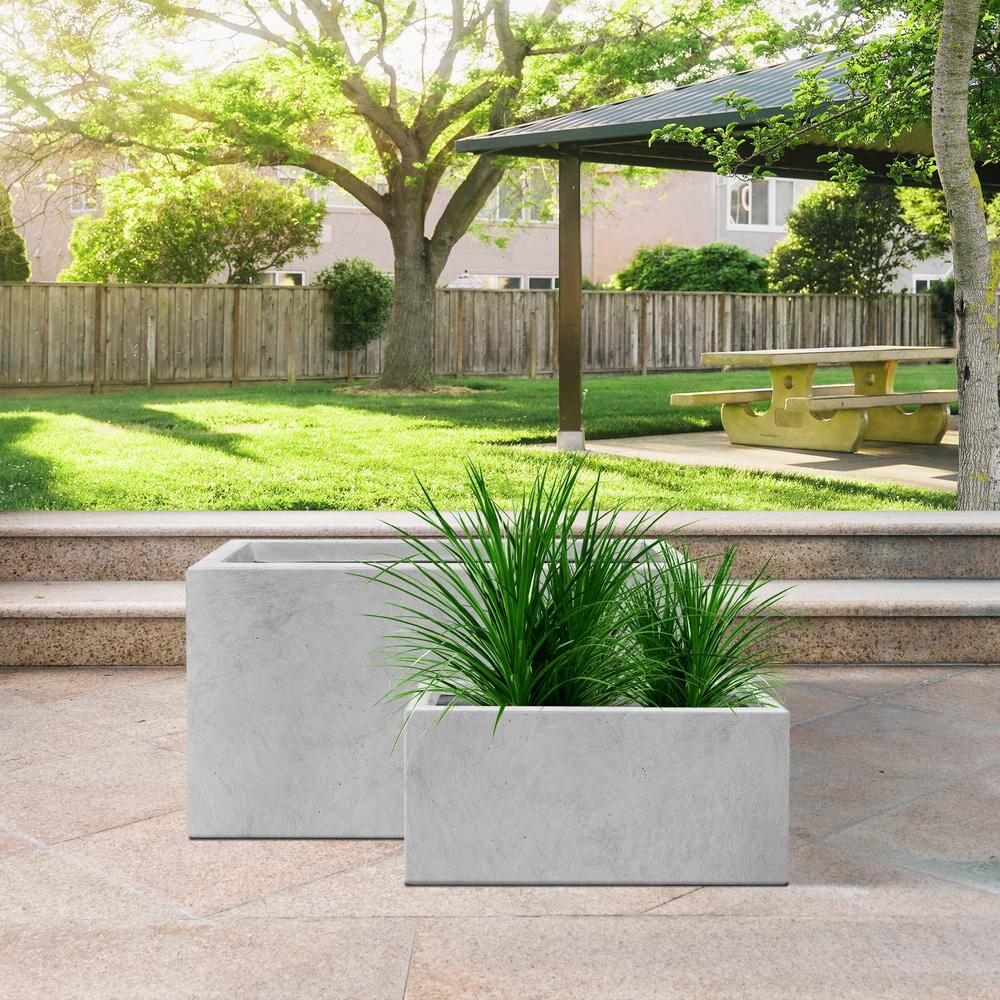 Sapcrete 23 in., 31 in. L Rectangular Lightweight Plant Pots, Modern ...