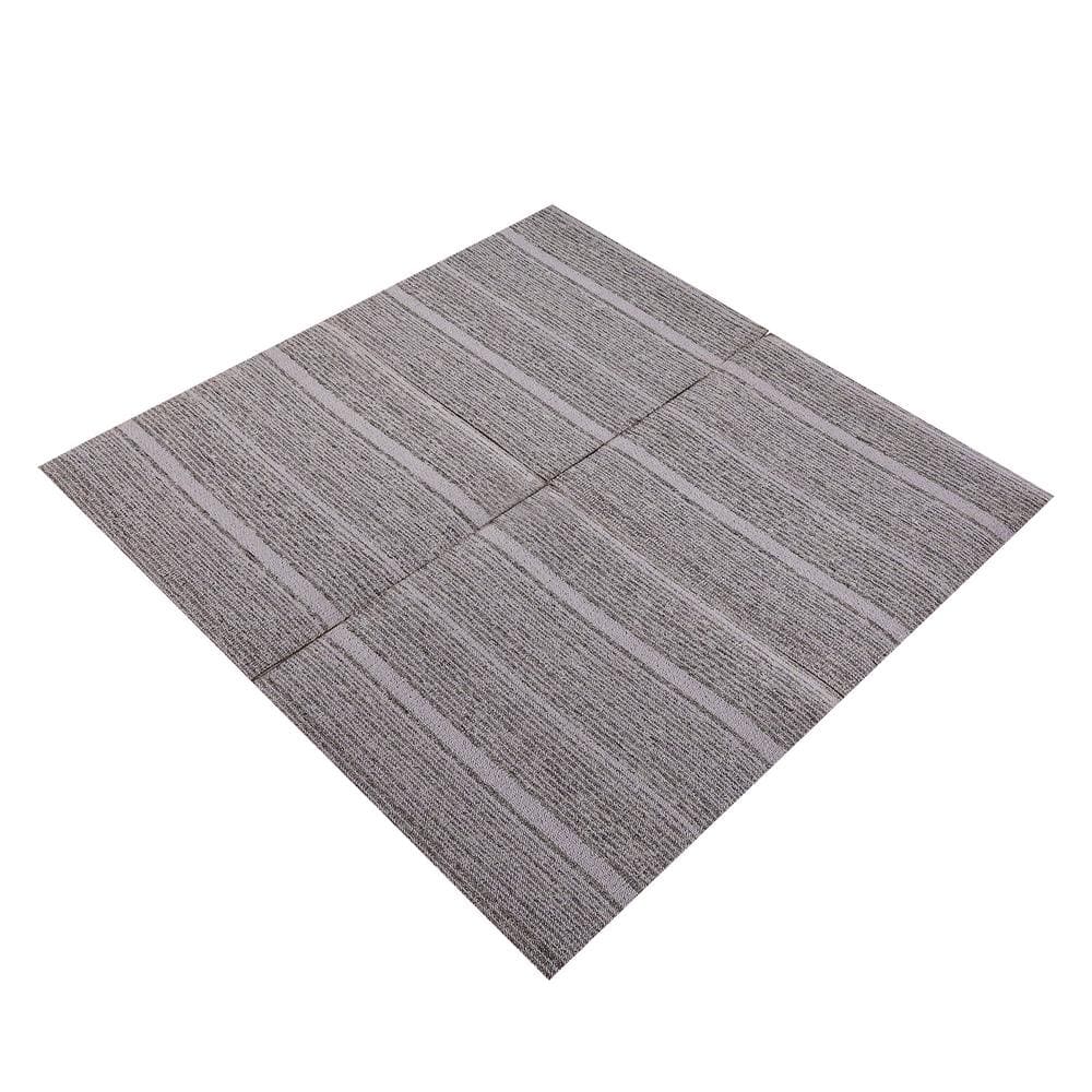 Wellco Gardenstriped Gray 19.7 in. x 19.7 in. Grip Strip Glue-Down or ...