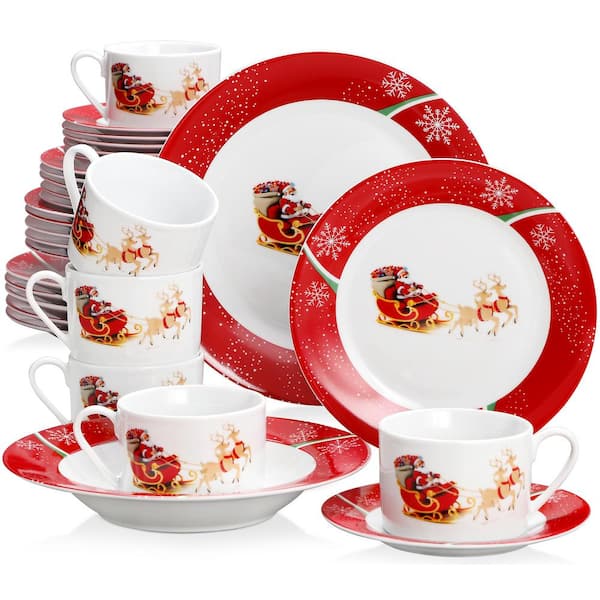 VEWEET Christmasdeer 30-Piece Multi-colors Porcelain Christmas ... VEWEET Christmasdeer 30-Piece Multi-colors Porcelain Christmas ...