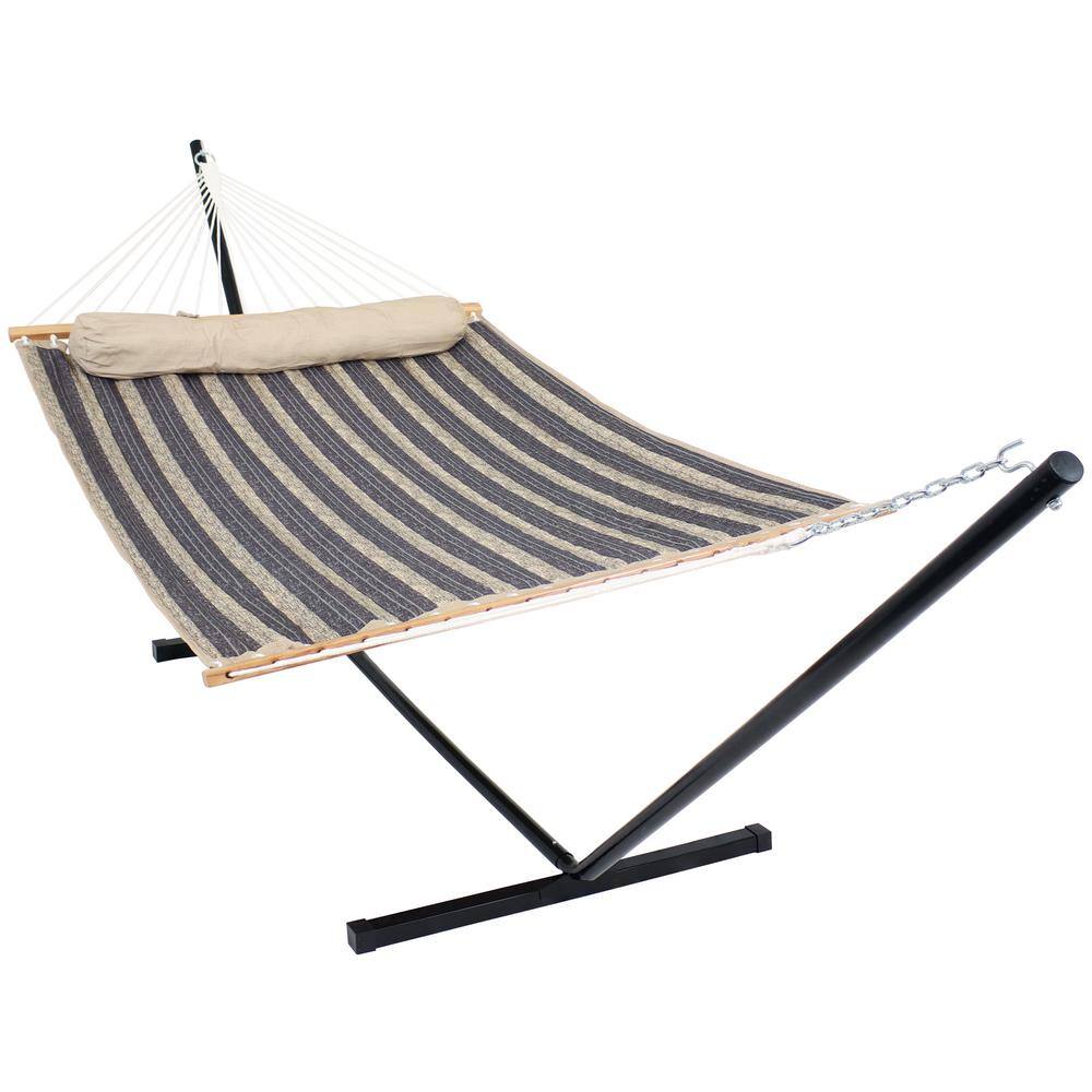 Sunnydaze Decor 10 3 4 Ft Quilted 2 Person Hammock With 12 Ft Stand Sunnydaze Decor 10 3 4 Ft Quilted 2 Person Hammock With 12 Ft Stand