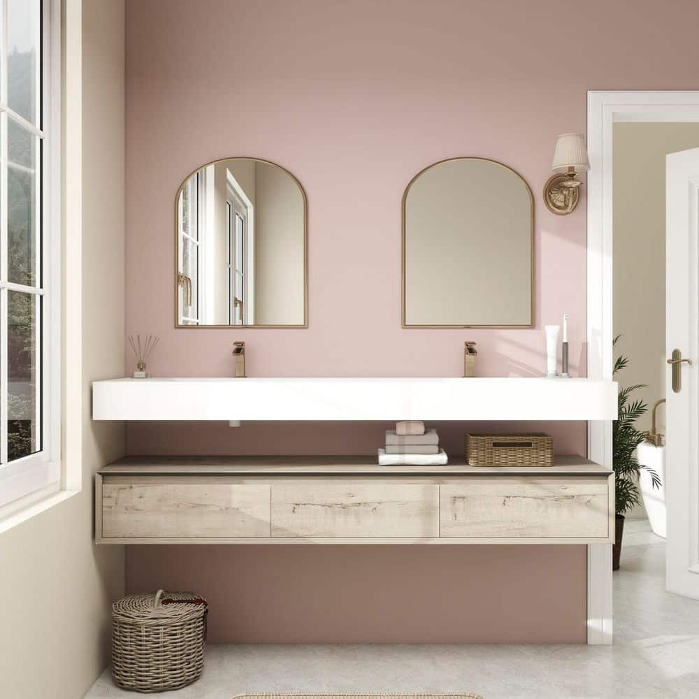 BV Better Vanity Alysa 71 in. W. x 20 in. D x 23 in. H Double Sink ...