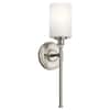 KICHLER Joelson 5 in. 1-Light Brushed Nickel Transitional Bathroom Wall ...