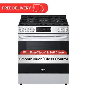 LG Smart Gas 30 in. 5 Burners Slide-in Gas Range in Stainless Steel ...