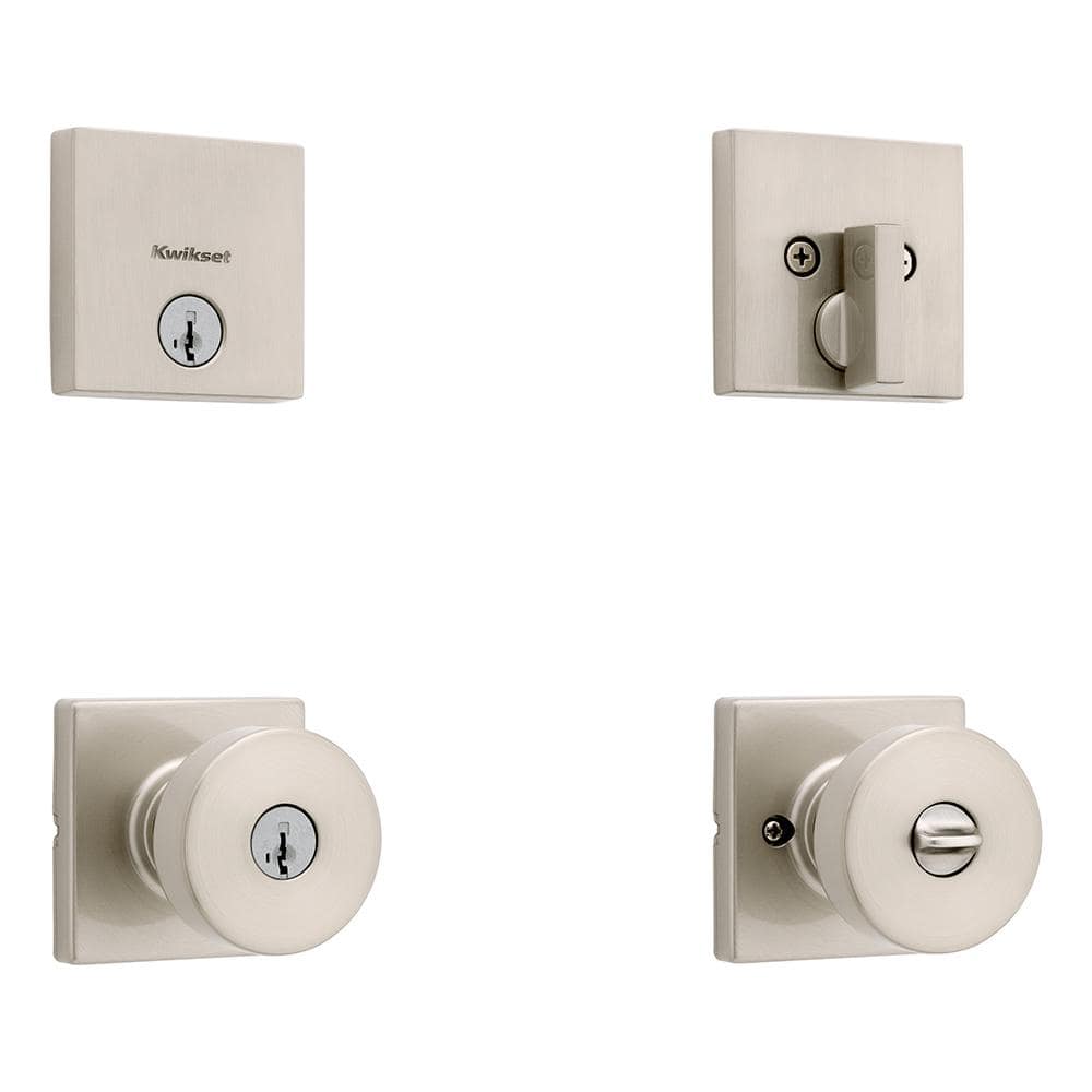 Kwikset Pismo Keyed Entry Knob and Single Cylinder Deadbolt Combo Pack ...