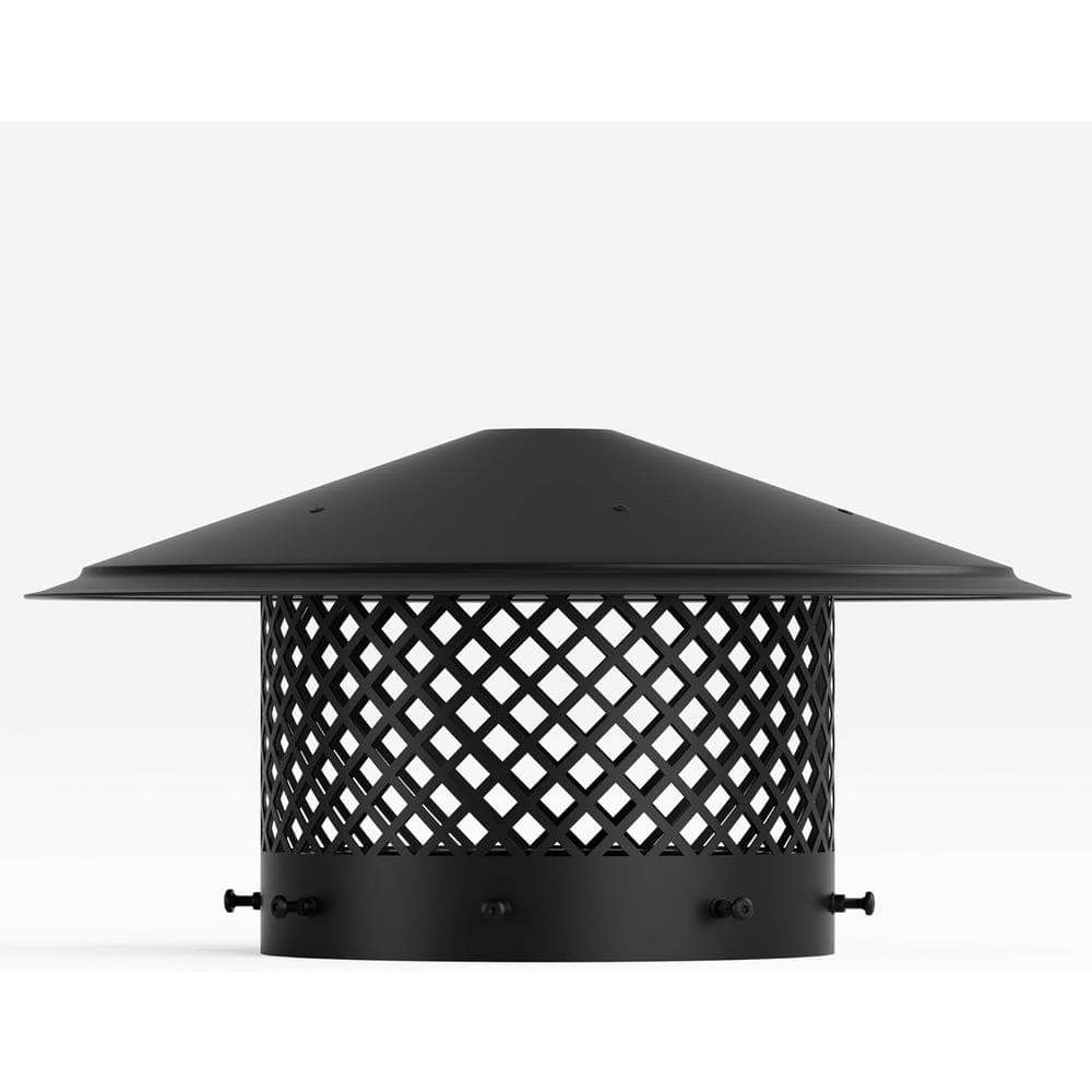 Mximu 10 in. Black Round Galvanized Steel Fireplace Chimney Caps for ...