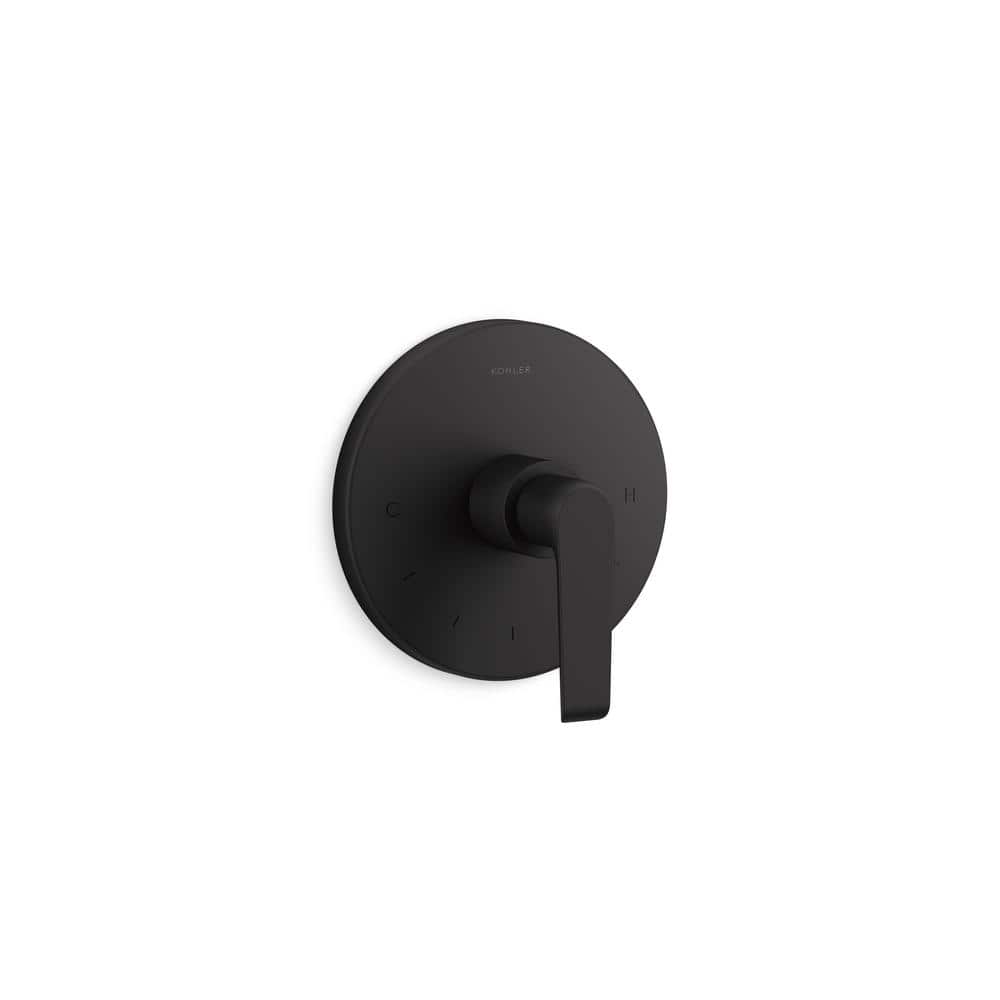 KOHLER Avid 1-Handle Valve Handle Trim Kit in Matte Black (Valve Not ...
