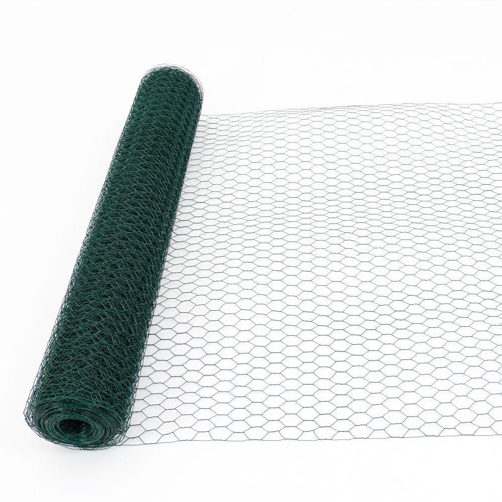 Amucolo 157 ft. Galvanized Hexagonal Outdoor Anti-Rust Green Chicken ...