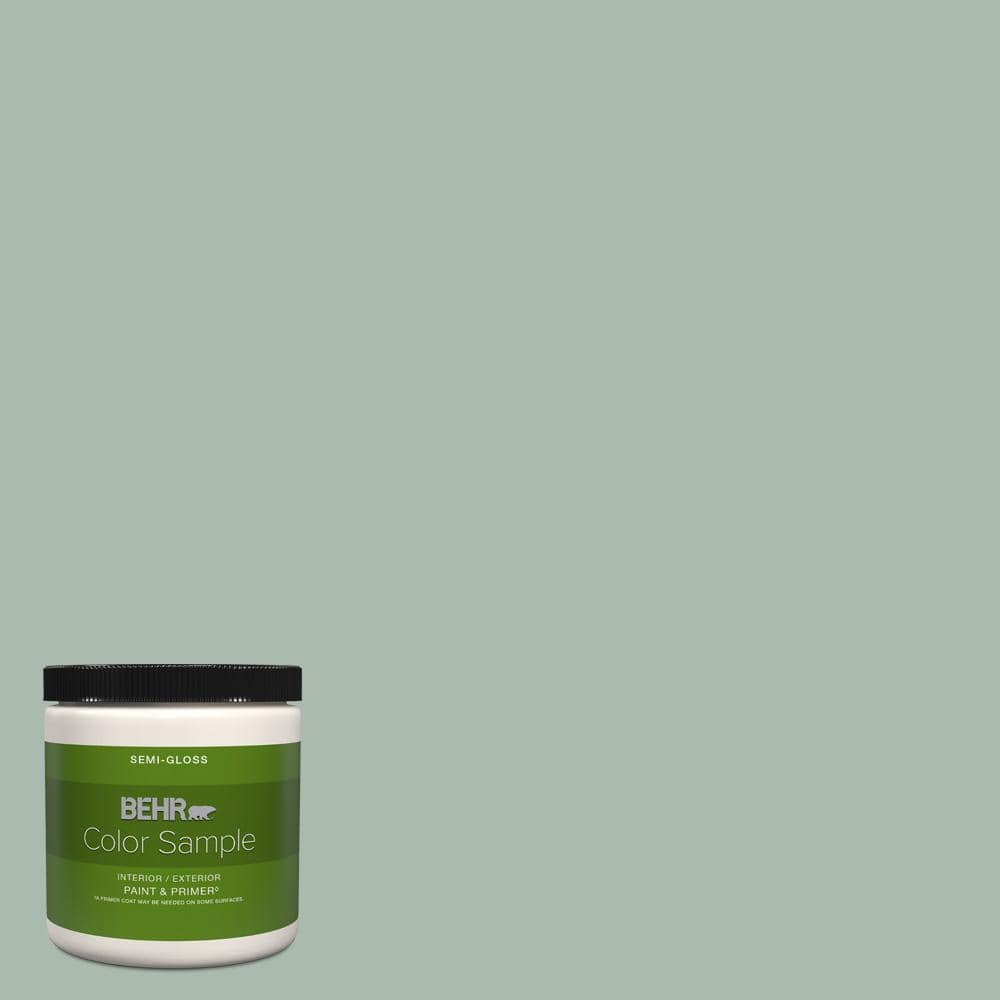 BEHR PREMIUM PLUS 8 oz. #PPU11-14 Zen Semi-Gloss Interior/Exterior ...