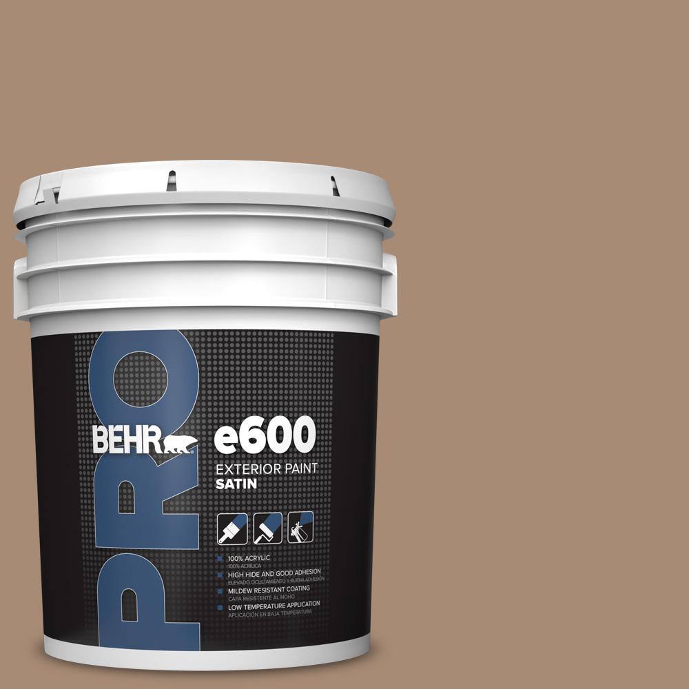 BEHR PRO 5 gal. #N240-5 Rodeo Tan Satin Enamel Exterior Paint PR64305 ...
