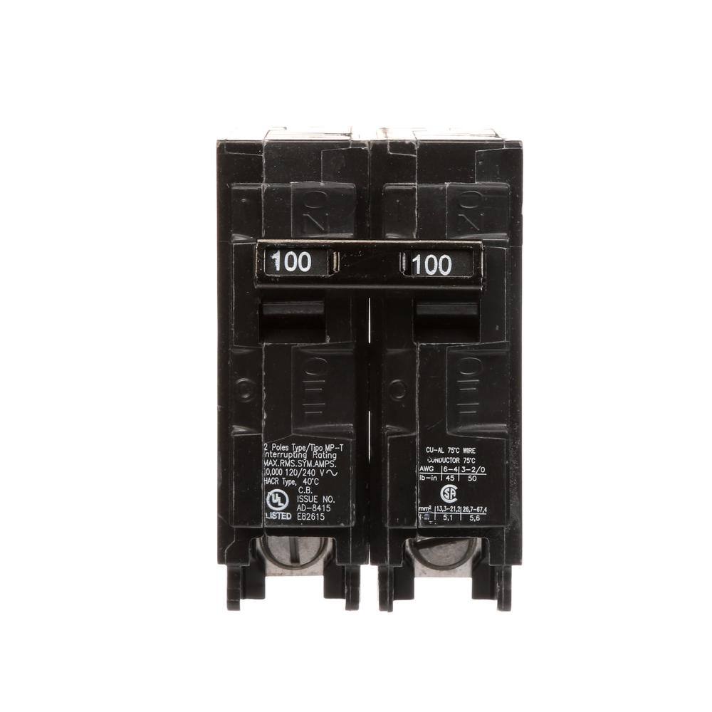 Siemens 100 Amp Double-Pole Type MP Circuit Breaker MP2100 - The Home Depot