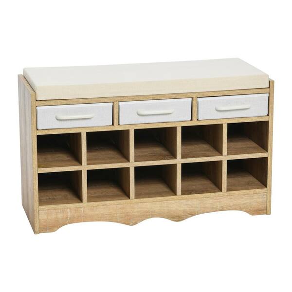 HOUSEHOLD ESSENTIALS 19.75 in. H x 32 in. W Coastal Oak Rectangular ...