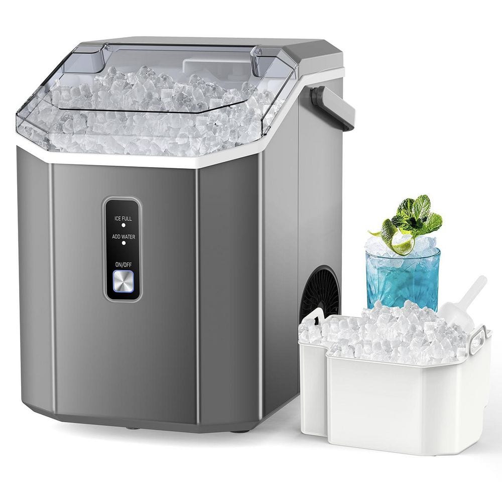 COWSAR 8.66 in. 33 lbs. Portable Countertop Nugget and Pebble Ice Maker ...