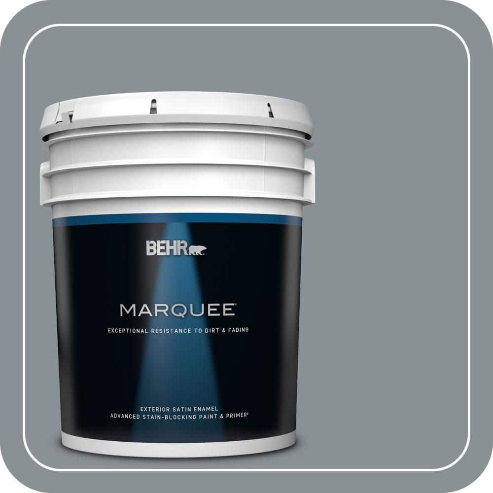 BEHR MARQUEE 5 gal. #MQ5-29 Gotham Gray Satin Enamel Exterior Paint ...