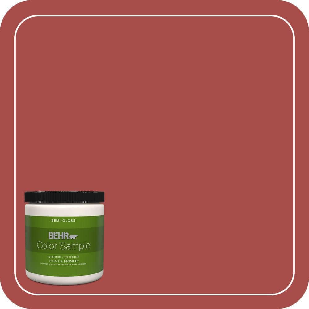 BEHR PREMIUM PLUS 8 oz. #HDC-CL-09 Persimmon Red Semi-Gloss Interior ...