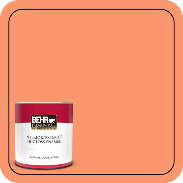 BEHR PREMIUM PLUS 1 qt. #220B-5 Autumn Arrival Hi-Gloss Enamel Interior ...