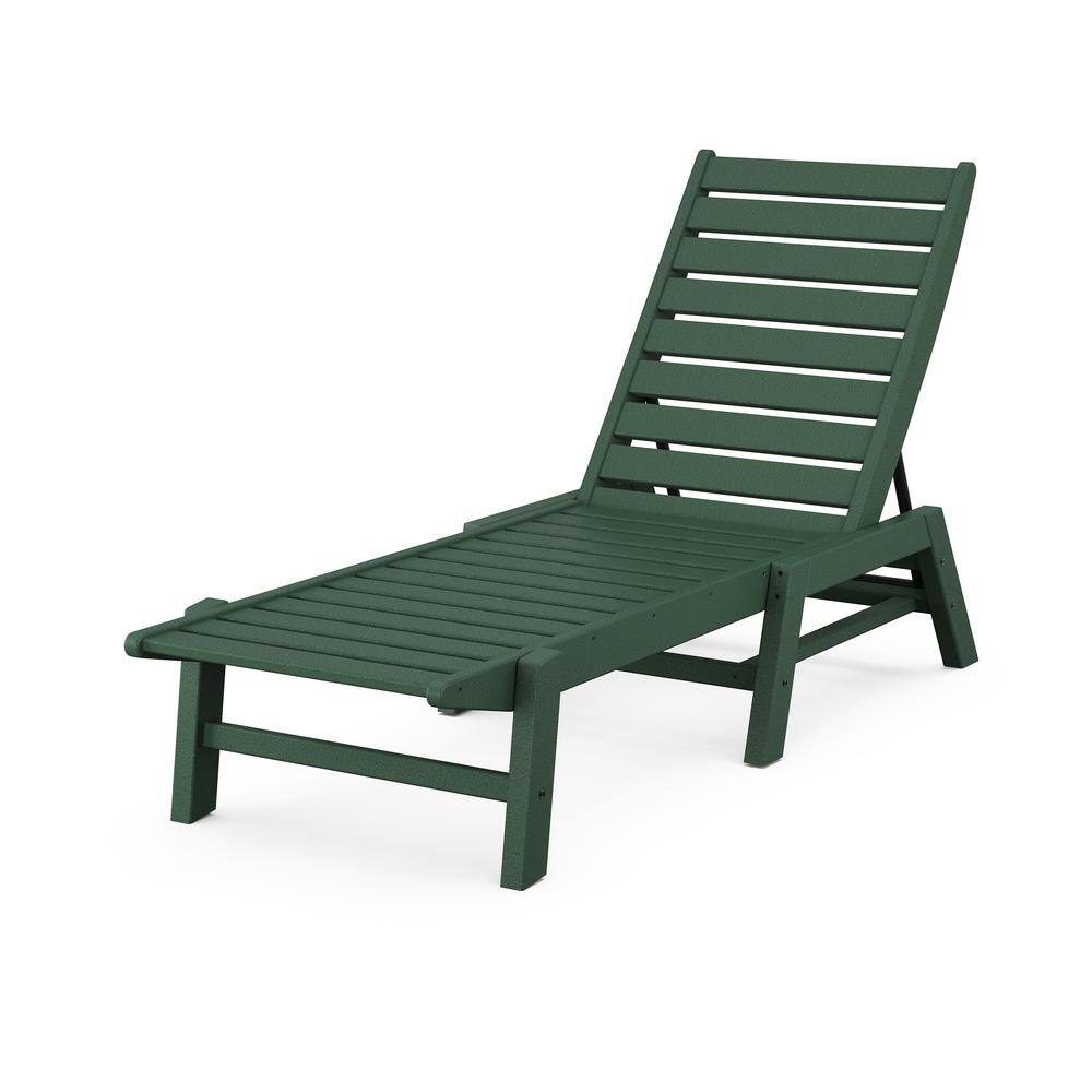 POLYWOOD Grant Park Green Chaise Lounge GPNAC2280GR - The Home Depot