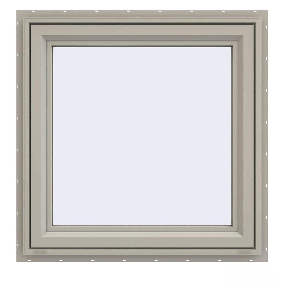 JELD-WEN 35.5 in. x 35.5 in. V-4500 Series Desert Sand Vinyl Left ...