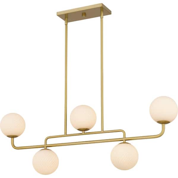 Quoizel Regis 5-Light Brushed Gold Linear Chandelier RGS540BRG - The ...