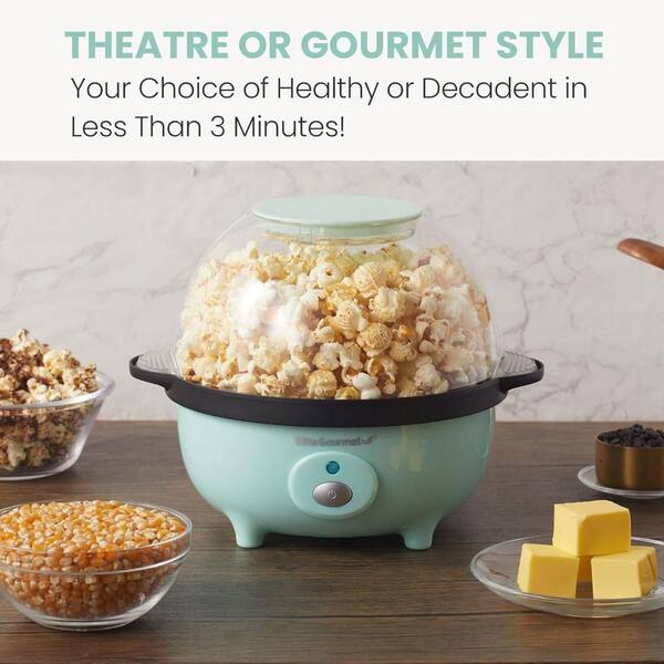 Adrinfly Elite 3 qt. 96 oz. Mint Automatic Stirring Popcorn Machine Measuring Cap Reversible Serving Bowl SNPH037IN146 The Home Depot