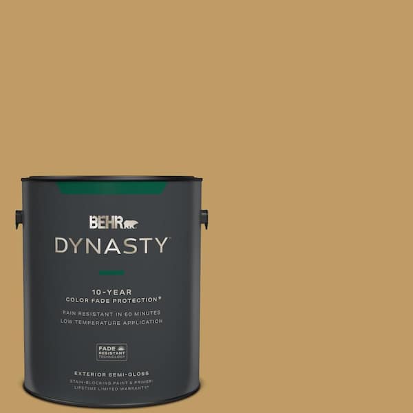 BEHR DYNASTY 1 gal. #340F-6 Mojave Gold Semi-Gloss Exterior Stain ...