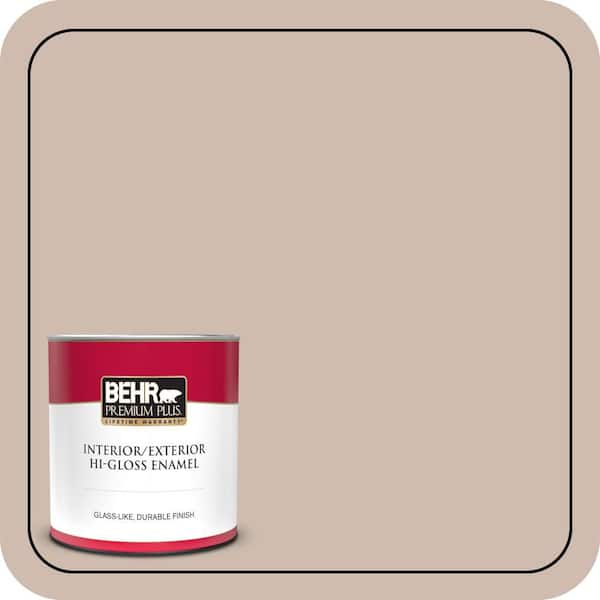 BEHR PREMIUM PLUS 1 qt. #N190-3 Windrift Beige Hi-Gloss Enamel Interior ...