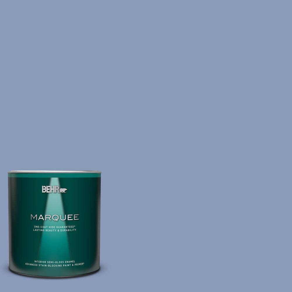 BEHR MARQUEE 1 qt. #610D-5 Blueberry Popover Semi-Gloss Enamel Interior ...
