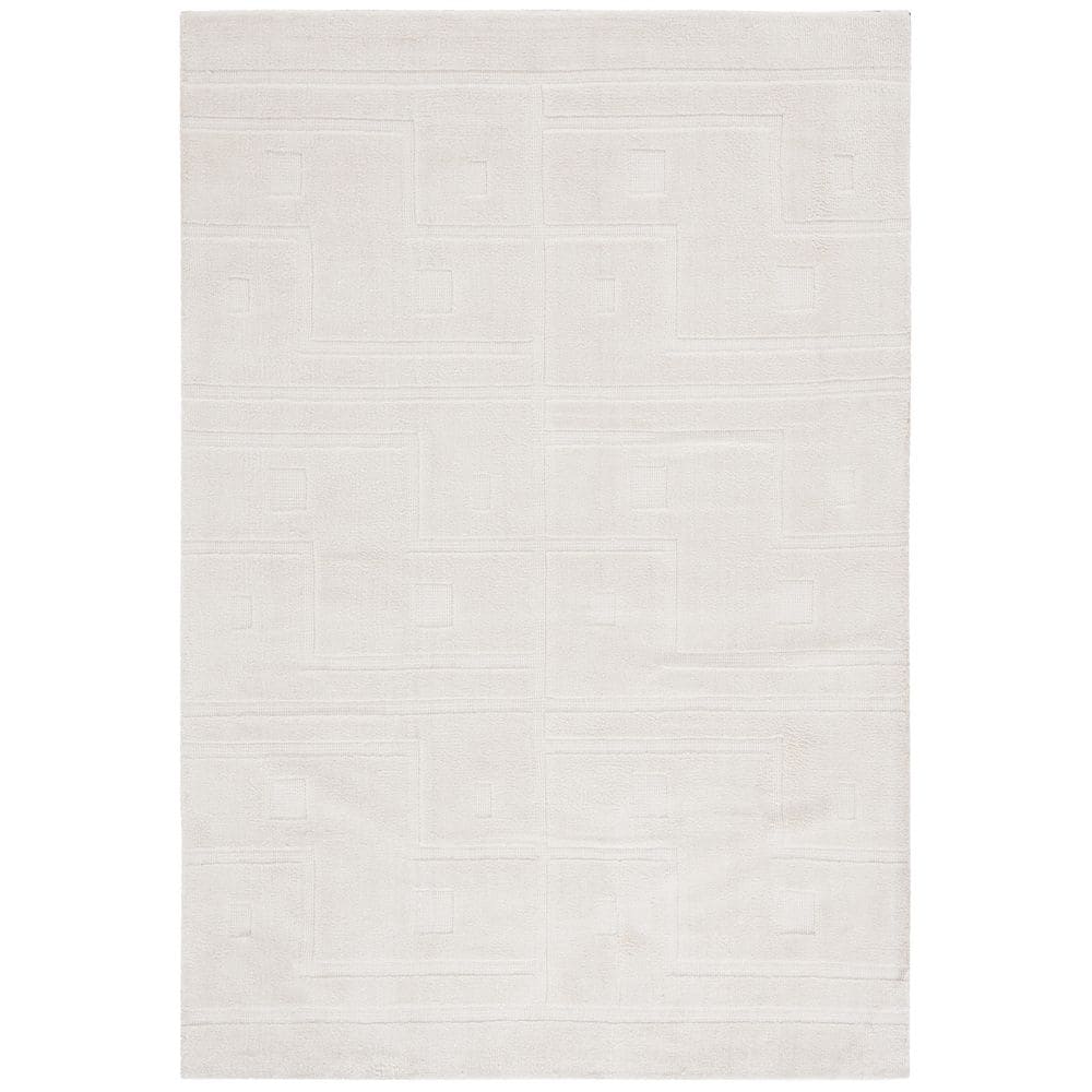SAFAVIEH Audrey 4 ft. x 6 ft. Ivory Geometric High-Low Area Rug AUD109A ...