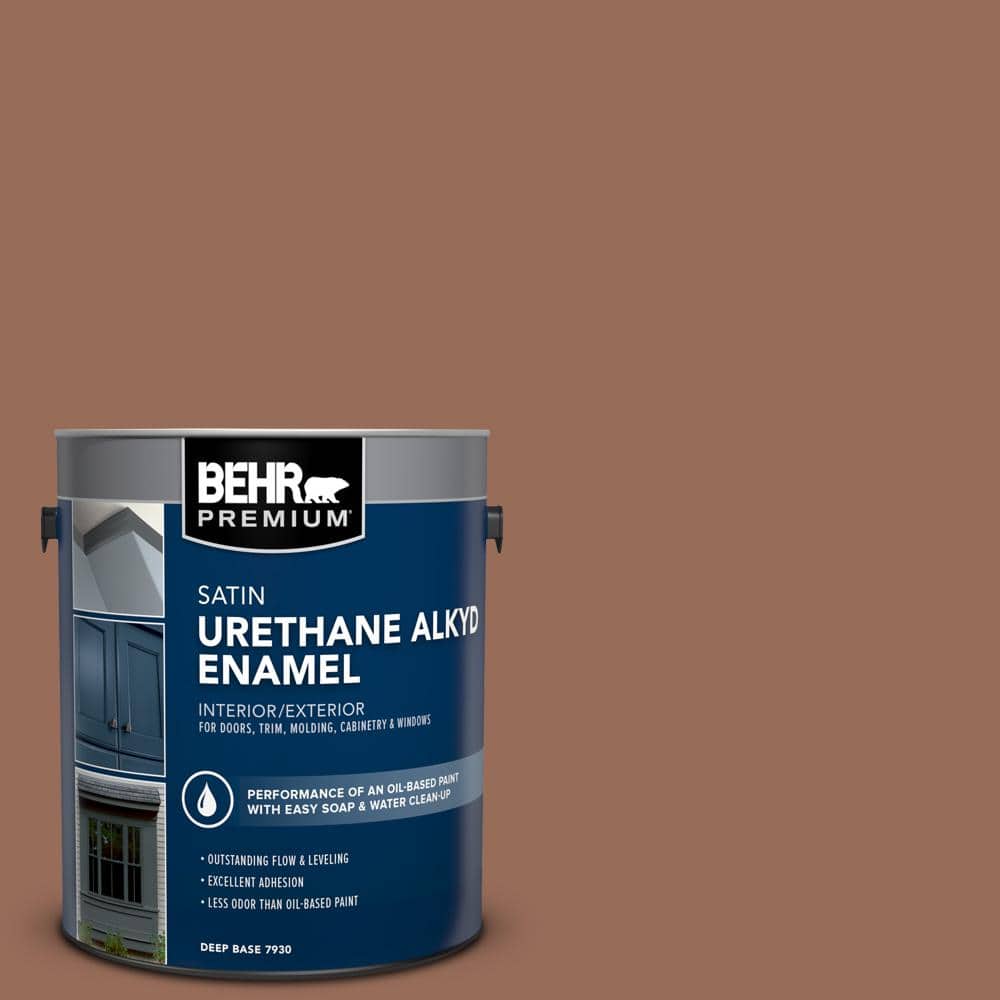 BEHR PREMIUM 1 gal. #S200-6 Timeless Copper Urethane Alkyd Satin Enamel ...