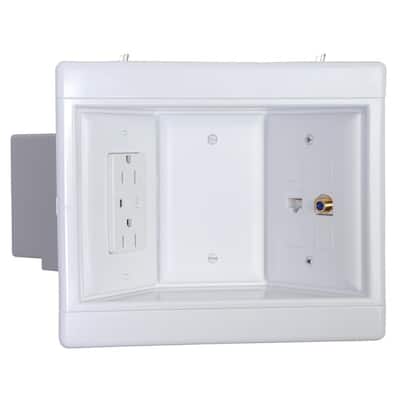 Legrand Pass & Seymour 1 Gang Recessed TV Media Box Kit with Surge ...