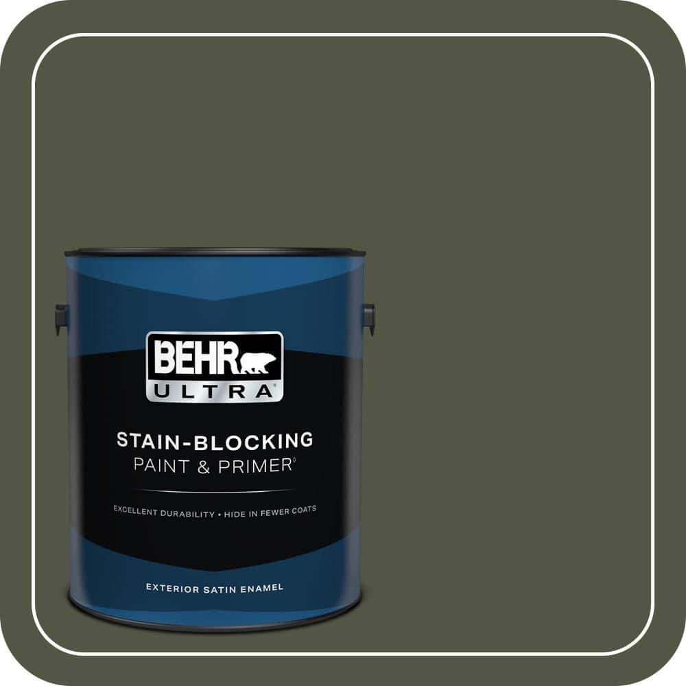 BEHR ULTRA 1 gal. #ECC-37-3 Freshwater Marsh Satin Enamel Exterior ...