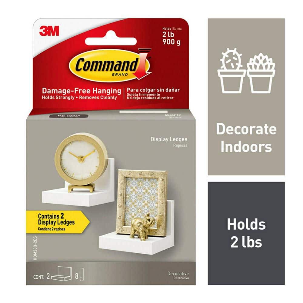 Command 4 in. x 3.5 in. Quartz Display Ledges (2-Pack) HOM23Q-2ES - The ...