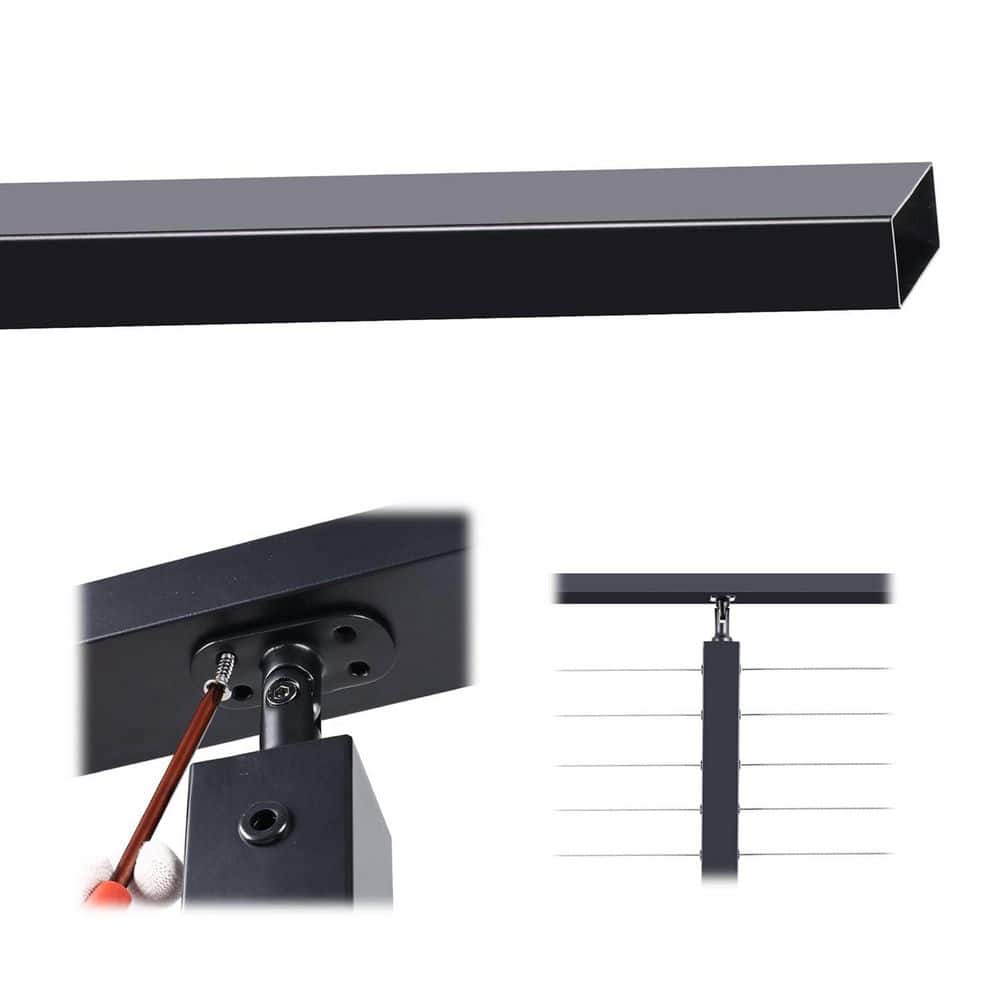 Afoxsos Stainless Steel Handrail for Cable Railing System Black ...