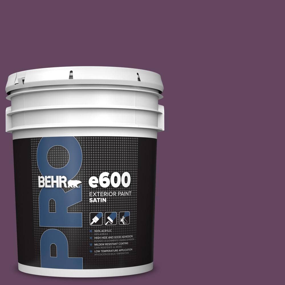 BEHR PRO 5 gal. #MQ5-35 Plum Rich Satin Exterior Paint PR64305 - The ...