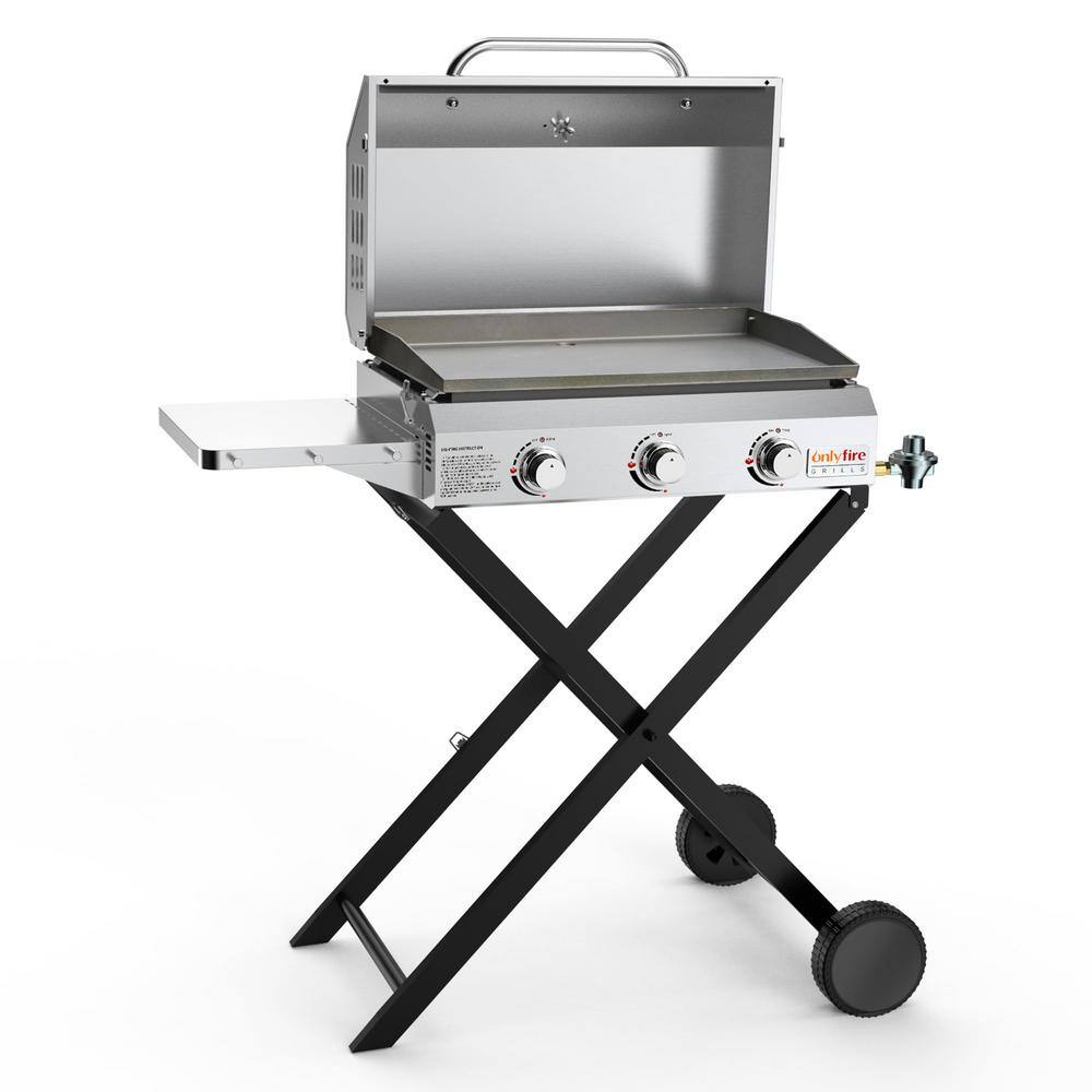 Reviews for onlyfire 3-Burner Flat Top Propane Gas Grill Griddle Stove ...