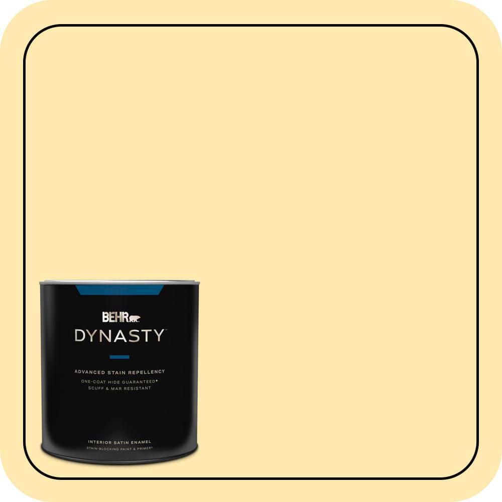 BEHR DYNASTY 1 qt. #330A-3 Lively Yellow Satin Enamel Interior Stain ...