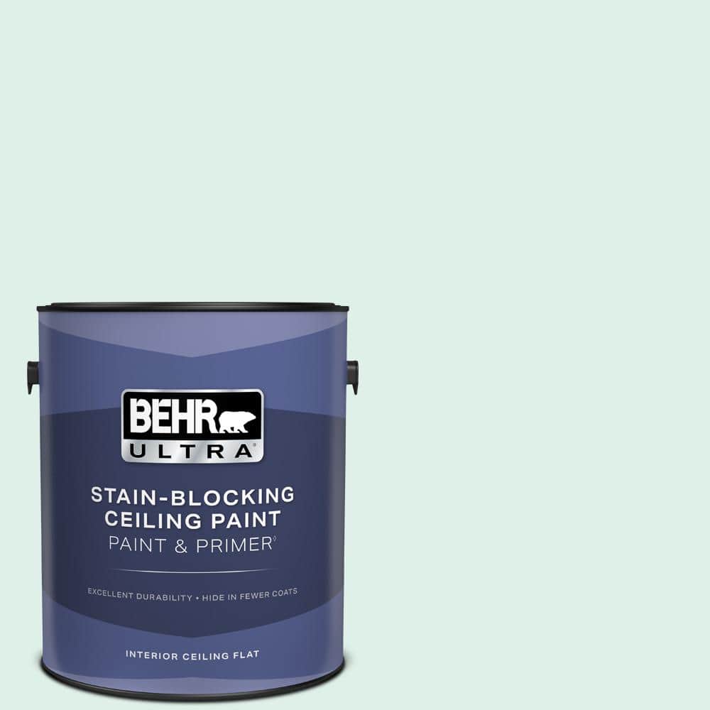 BEHR ULTRA 1 gal. #490C-1 Ice Cube Ceiling Flat Interior Paint and ...