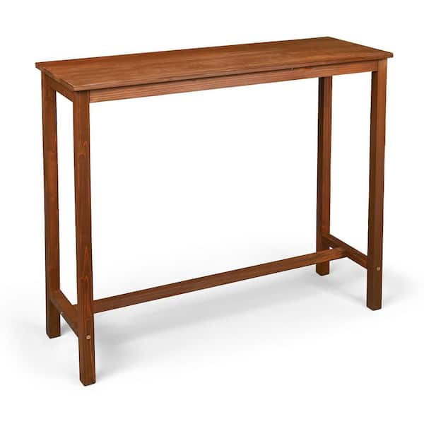 Karl home Patio Fir Wood Brown Bar Table K1G56001374 - The Home Depot